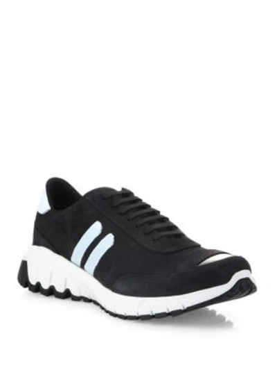 Neil Barrett Metal-toe Running Sneakers In Black White Red | ModeSens