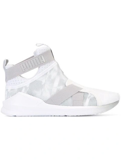 Puma White Fierce Strap Swan Slip On High-top Sneakers | ModeSens