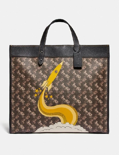 Coach Field Tote 40 With Horse And Carriage Print And Rocket In Brown ...