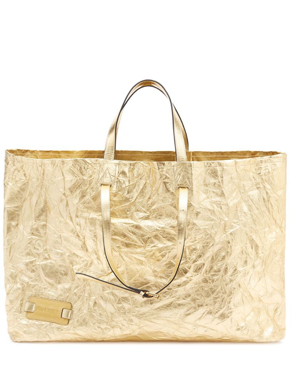 Jw Anderson Crinkle Tote Bag In Gold | ModeSens