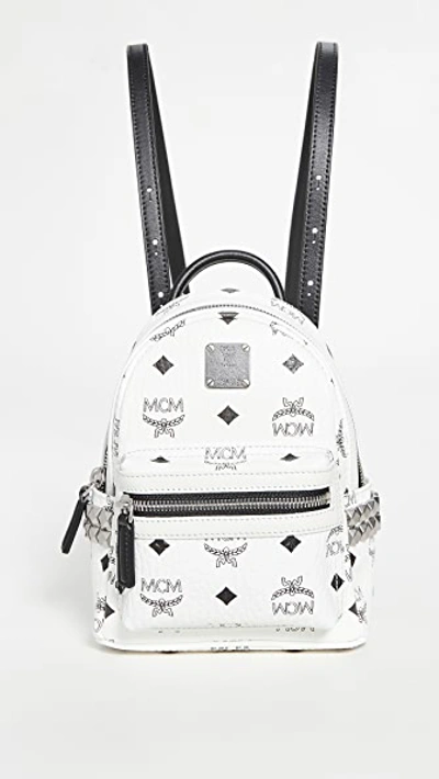 Mcm Mini Stark Backpack In White | ModeSens