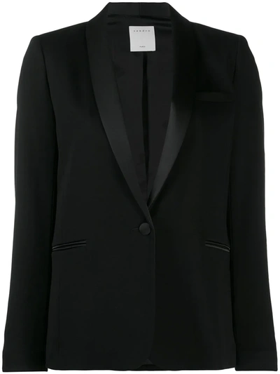 Sandro Structured Shoulder Blazer In Black | ModeSens