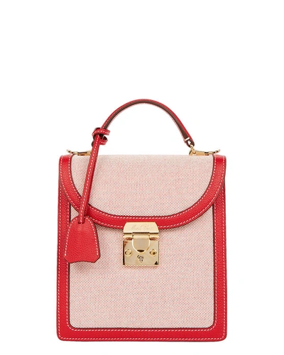 Mark Cross Uptown Canvas Crossbody Bag In Red | ModeSens