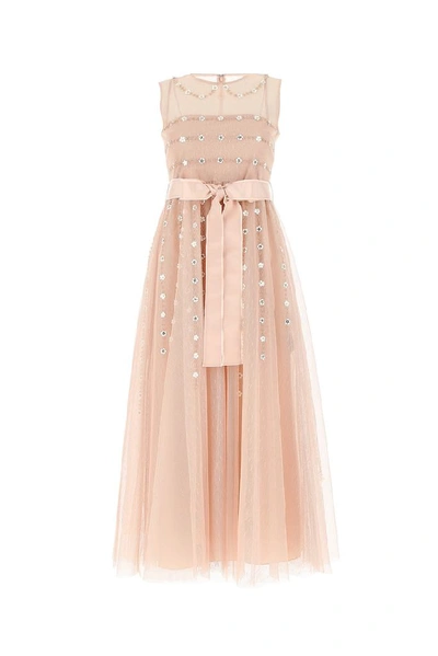 Red Valentino Point Desprit Tulle Embellished Dress In Pink Modesens