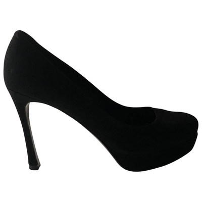Pre-owned Saint Laurent Palais Black Suede Heels | ModeSens