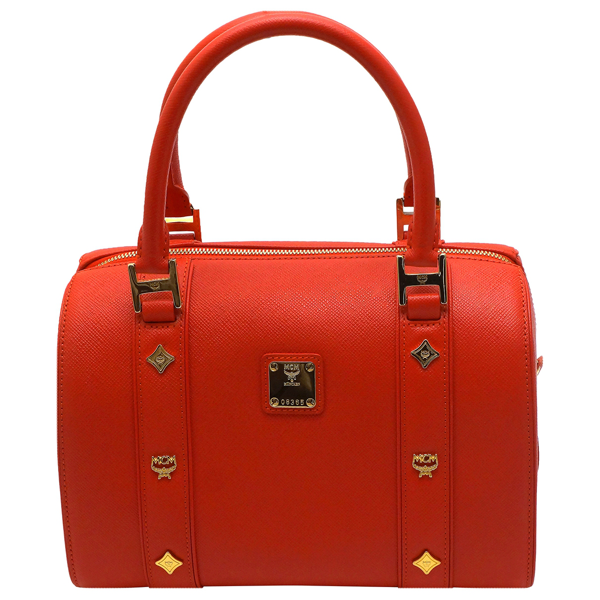 Pre-owned Mcm Boston Red Leather Handbag | ModeSens