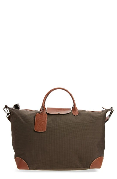 Longchamp Boxford Canvas & Leather Travel Bag In Brown | ModeSens