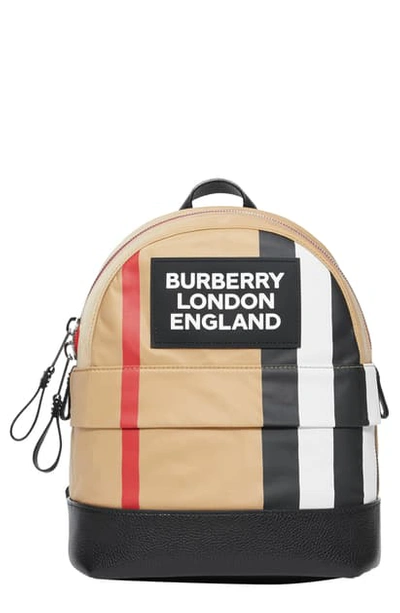 Burberry Kid's Nico Icon Stripe Backpack In Beige | ModeSens