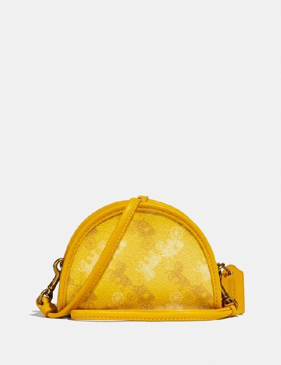 Coach Half Moon Coin Case With Horse And Carriage Print In Yellow In B4 ...