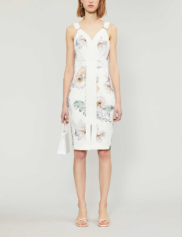 Ted Baker Woodland Floral Print Woven Midi Dress Modesens