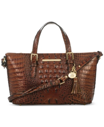 Brahmin Mini Asher Melbourne Embossed Leather Satchel In Pecan ...