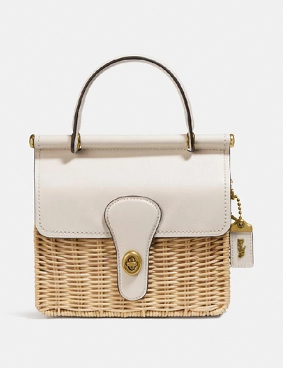 Coach Willis Top Handle 18 In White/beige In Brass/chalk | ModeSens