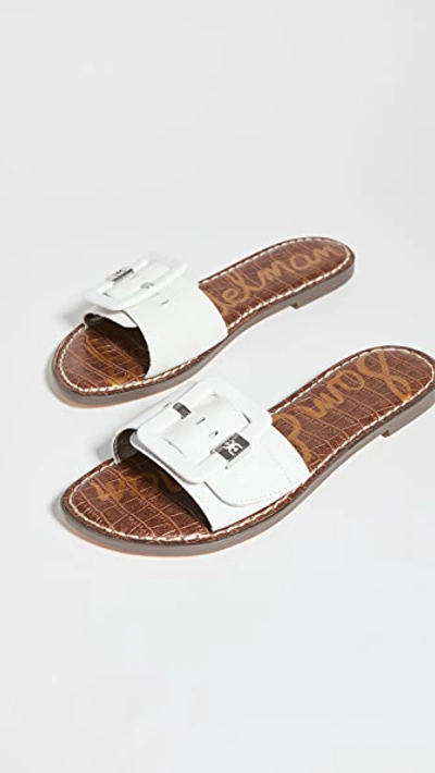 Sam Edelman Women's Granada Buckle Slide Sandals Women's Shoes In White ...