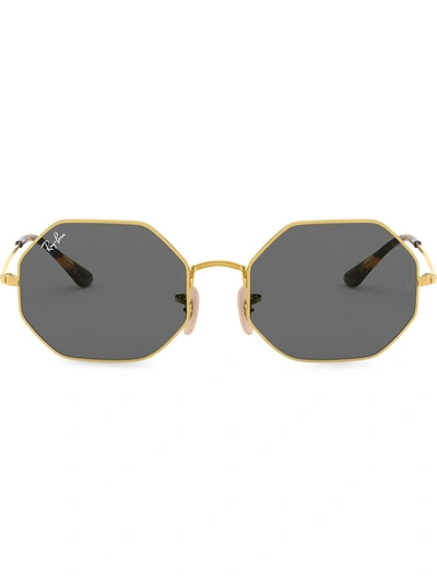 Ray Ban Octagon 1972 Sunglasses Gold Frame Grey Lenses 54-19 | ModeSens