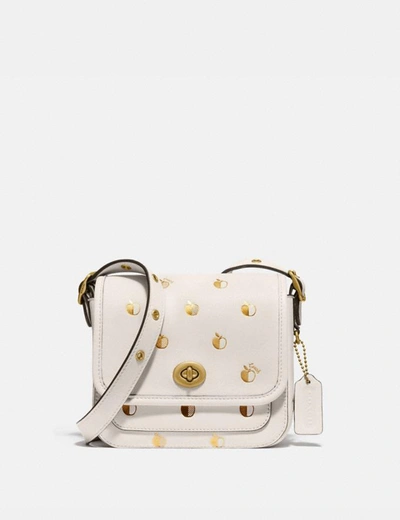 Coach Rambler Crossbody 16 With Apple Print In White In B4/chalk | ModeSens