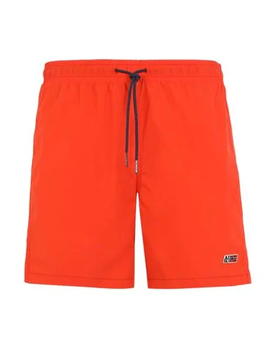 Napapijri Swim Trunks In Orange | ModeSens