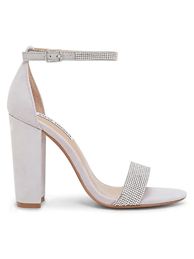 Steve Madden Kalina Embellished Suede Ankle-strap Sandals In Grey Multi ...