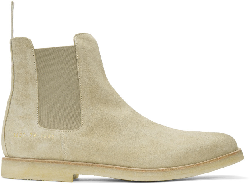 Common Projects Tan Suede Chelsea Boots In Brown | ModeSens
