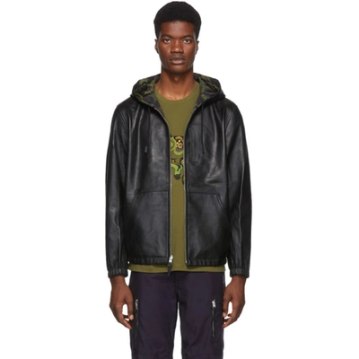 Coach 1941 Reversible Black Leather Hooded Jacket | ModeSens