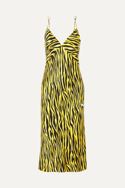Olivia Von Halle Issa Zebra-print Silk-satin Slip Dress In Bright ...
