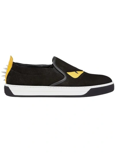 Fendi Men's Monster Slip-on Sneakers In Black Multi | ModeSens