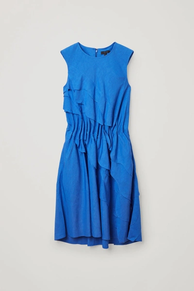 Cos Layered Linen Dress In Blue | ModeSens