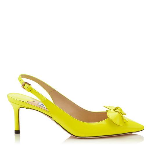 Jimmy Choo Blare 60 Shocking Yellow Neon Patent Sling Back Pumps | ModeSens