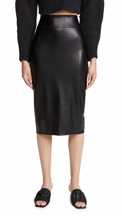 Enza Costa Vegan Leather Pencil Midi Skirt In Black | ModeSens