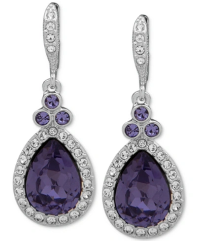 Givenchy Pave & Pear-shaped Crystal Drop Earrings In Purple | ModeSens