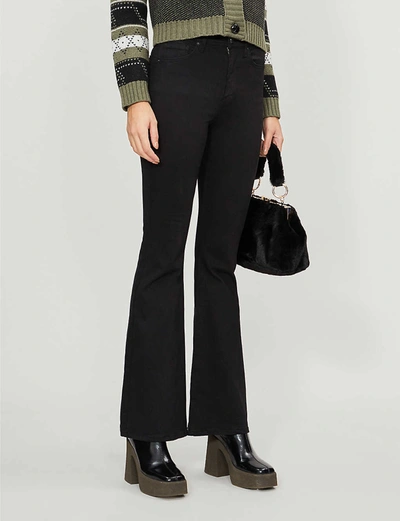 Topshop Jamie Flare High-waisted Jeans In Black | ModeSens