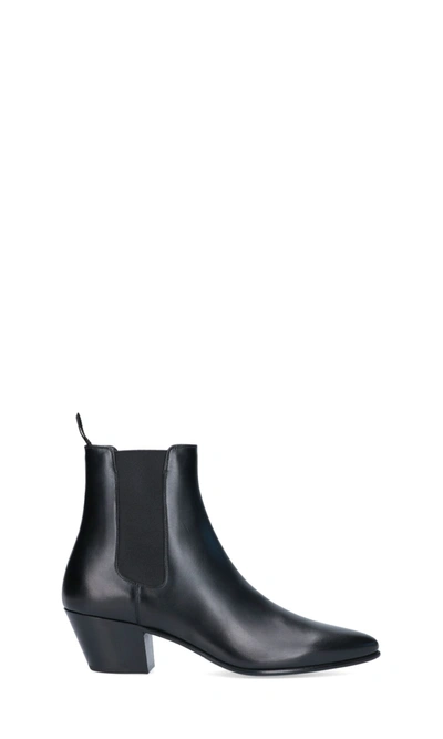 Celine Céline Men's Black Leather Ankle Boots | ModeSens