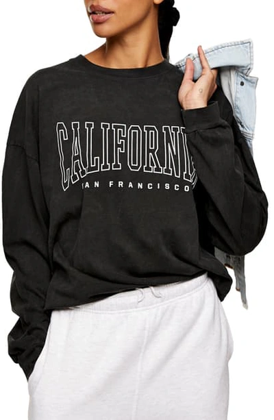 Topshop California Long Sleeve Top In Grey Multi | ModeSens