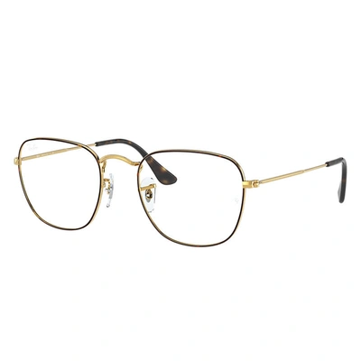 Ray Ban Frank Optics Eyeglasses Shiny Gold Frame Clear Lenses 51-20 ...