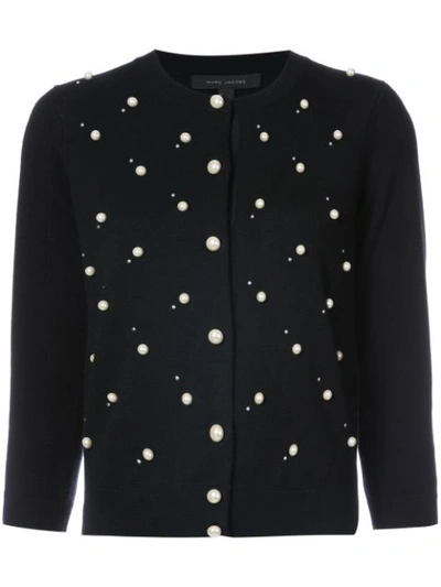 Marc Jacobs Wool-cashmere 3/4-sleeve Cardigan With Pearly ...