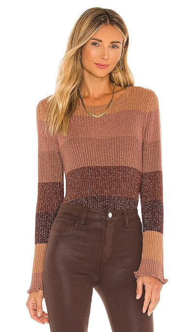 Paige Alora Metallic Stripe Rib Sweater In Grape Multi | ModeSens