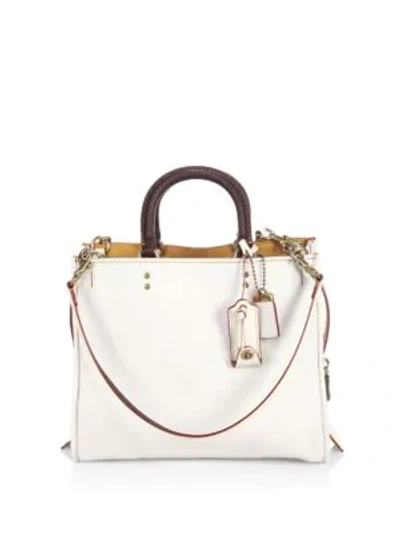 Coach Rogue Small Leather Tote Bag In Chalk | ModeSens Coach Rogue Small Leather Tote Bag In Chalk | ModeSens