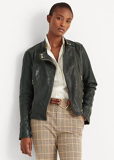 Ralph Lauren Tumbled-leather Jacket In Deep Pine | ModeSens