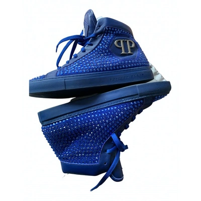 Pre-owned Philipp Plein Blue Leather Trainers | ModeSens