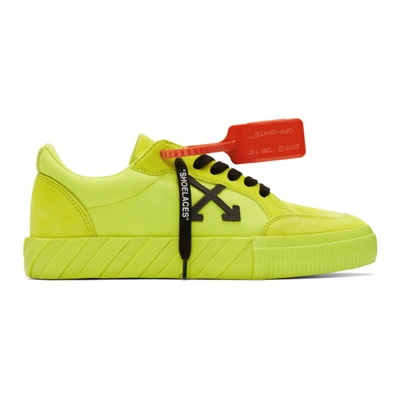 Off-white Fluorescent Vulcanized Sneakers In Yellow Black | ModeSens