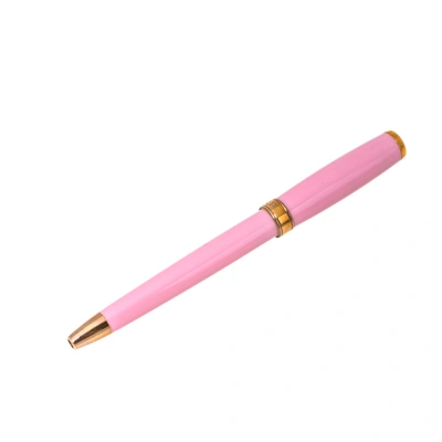 Pre-owned Chopard Pink Resin Gold Tone Mini Ballpoint Pen | ModeSens