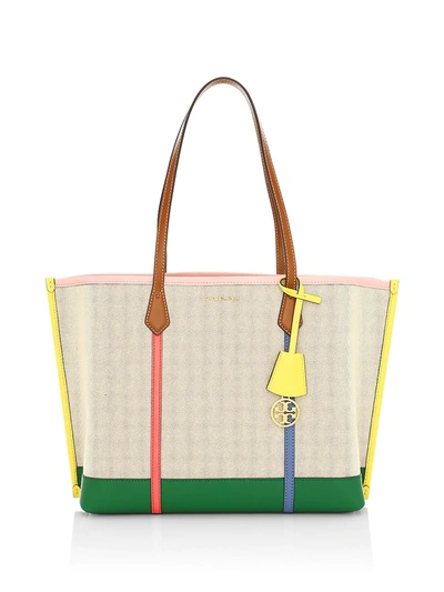 Tory Burch Women's Perry Canvas Tote In Natural | ModeSens