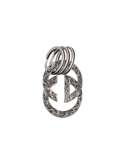 Gucci Interlocking G Sterling Silver Multi-ring Key Chain | ModeSens