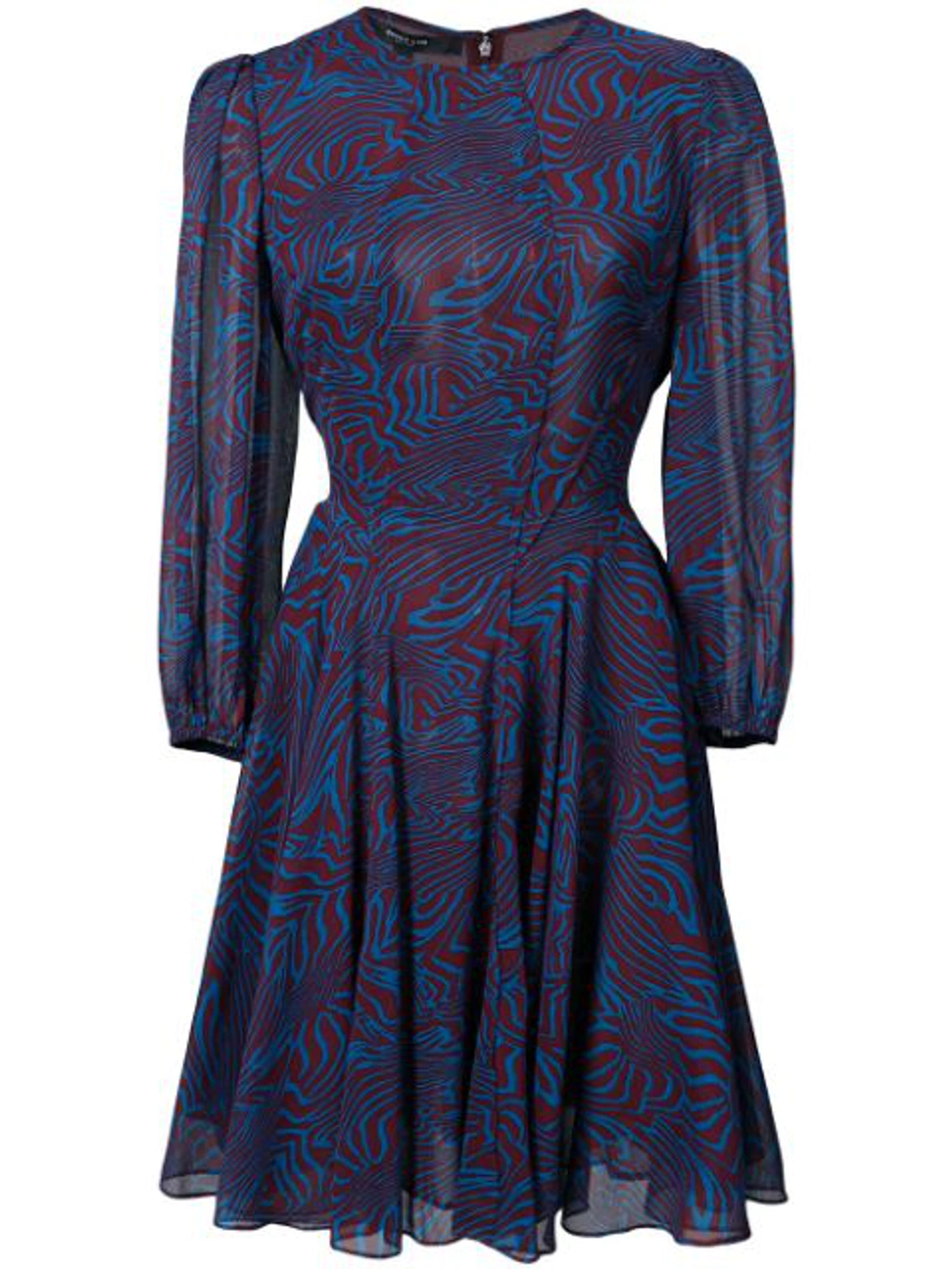 Derek Lam Abstract-print Chiffon Dress, Red Pattern | ModeSens