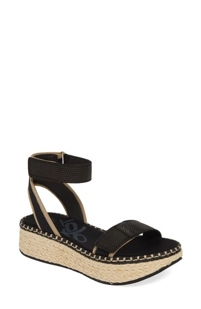 Otbt Reflector Espadrille Platform Sandal In Black Fabric | ModeSens