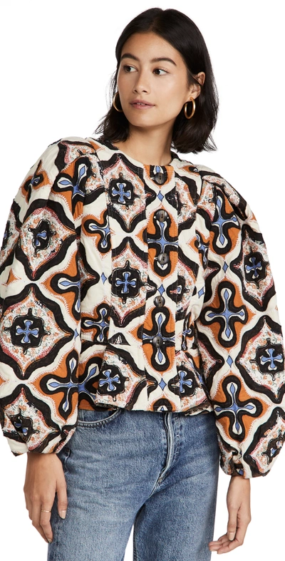 Ulla Johnson Leila Appliquéd Printed Cotton Jacket In Multi | ModeSens