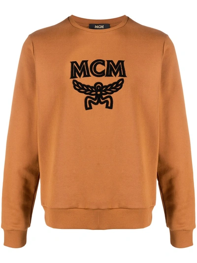 Mcm Graphic Logo Crewneck Sweatshirt In Roasted Pecan | ModeSens