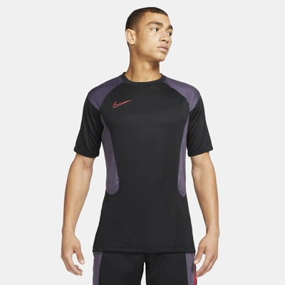 Nike Men's Dri-fit Academy Short-sleeve Soccer Top In Black,dark Raisin ...
