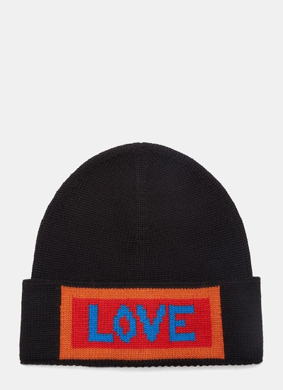 Fendi Love Wool Hat In Black | ModeSens