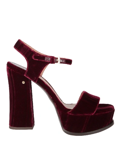 Laurence Dacade Perla Velvet Platform 130mm Sandal | ModeSens