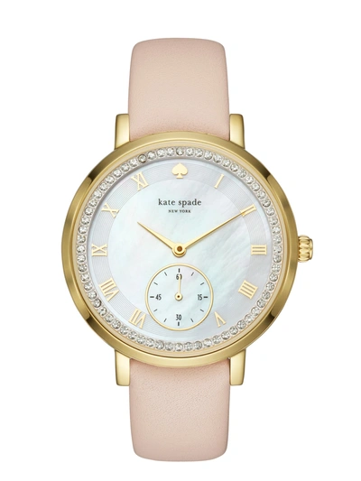 Kate Spade Vachetta And Gold Pave Monterey Multifunction Watch In ...